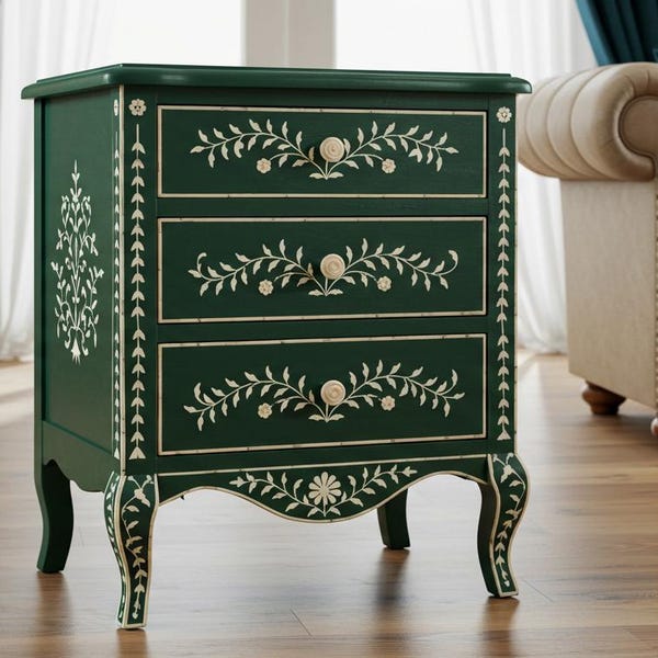 Bone Inlay End Table - Etsy