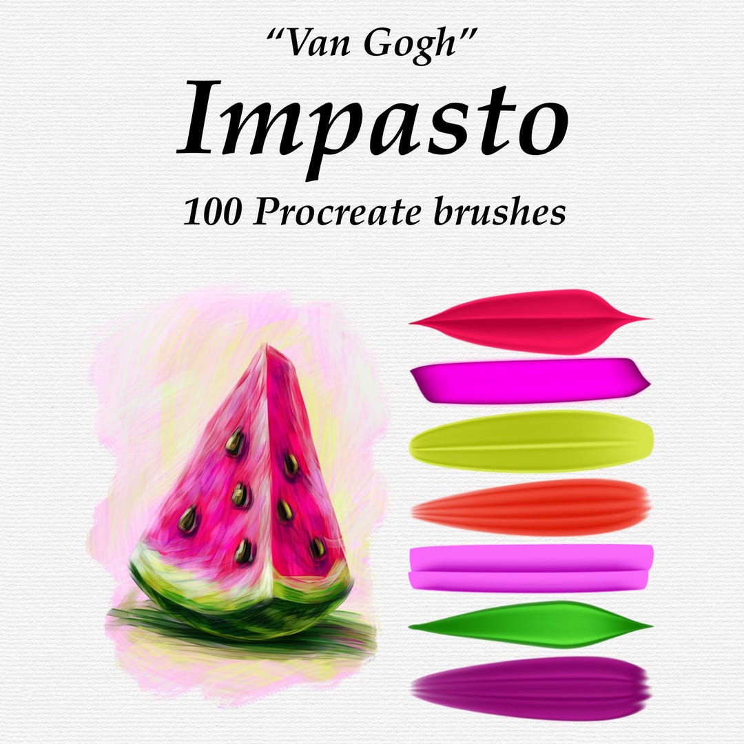 100 Impasto Oil Brushes for Procreate | Realistic Brush Set | Thick ...