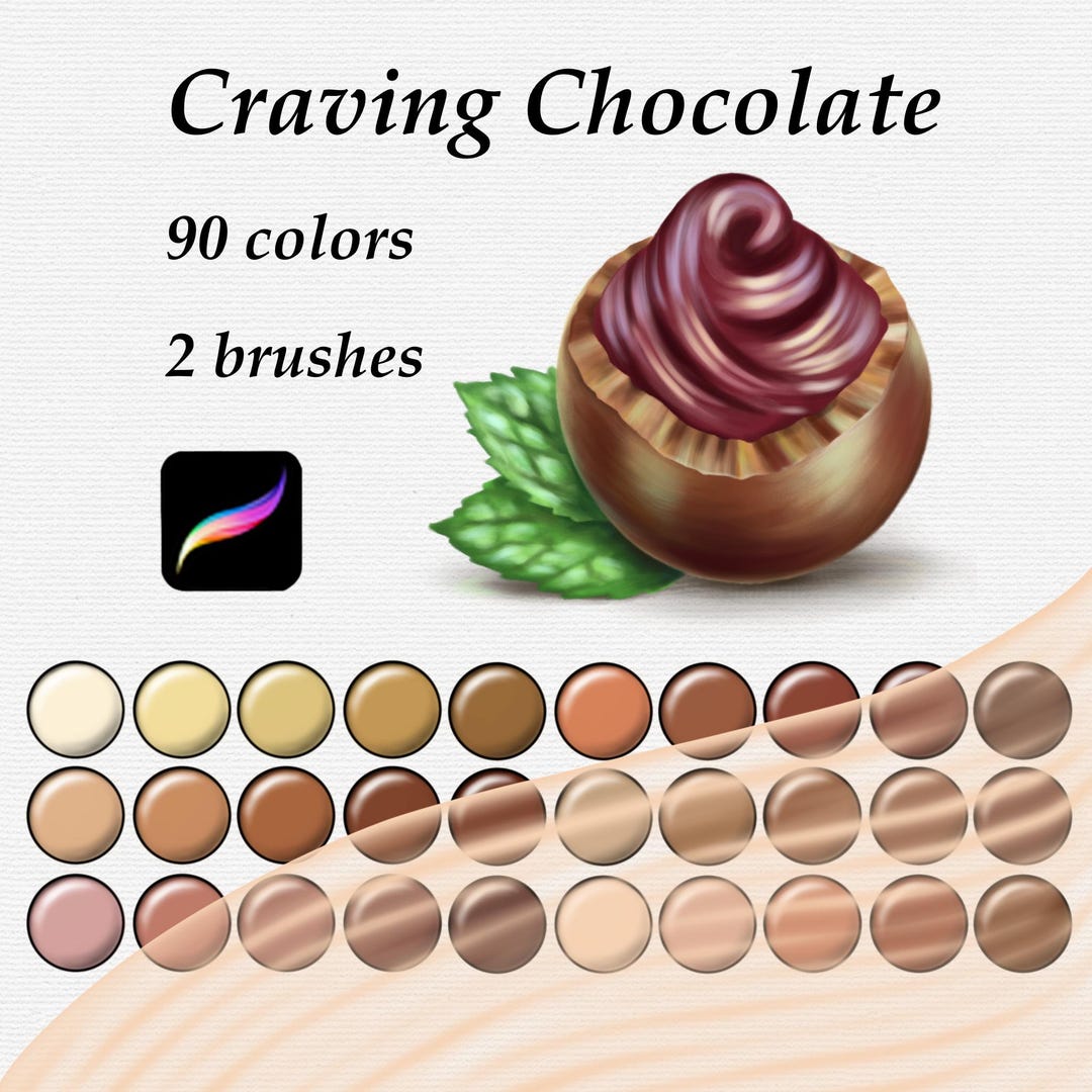Procreat Color Palette | Chocolate Colors | 90 Swatches + Bonus Brushes ...