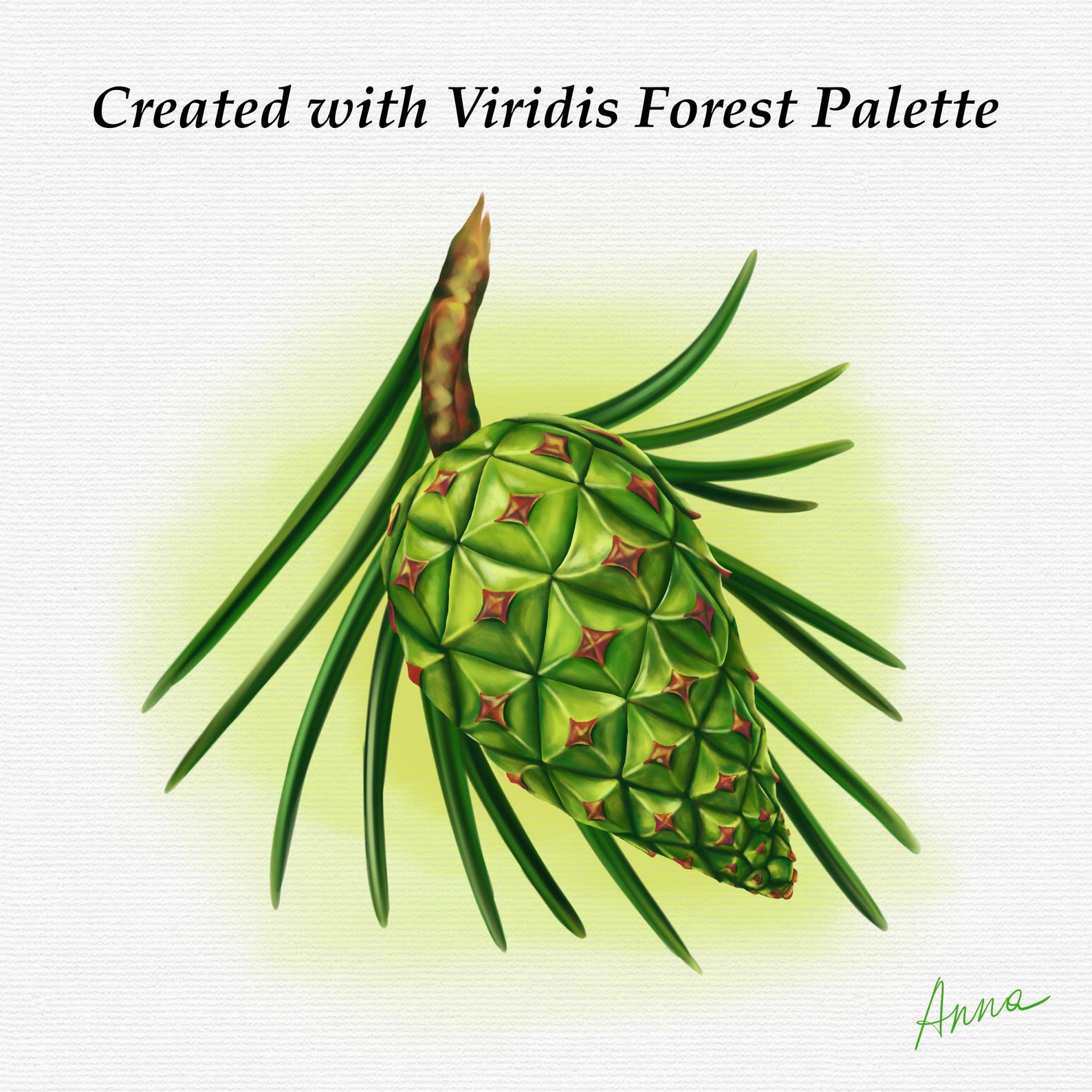 Procreate Color Palette | Green & Golden Colors | 60 Swatches + Bonus ...