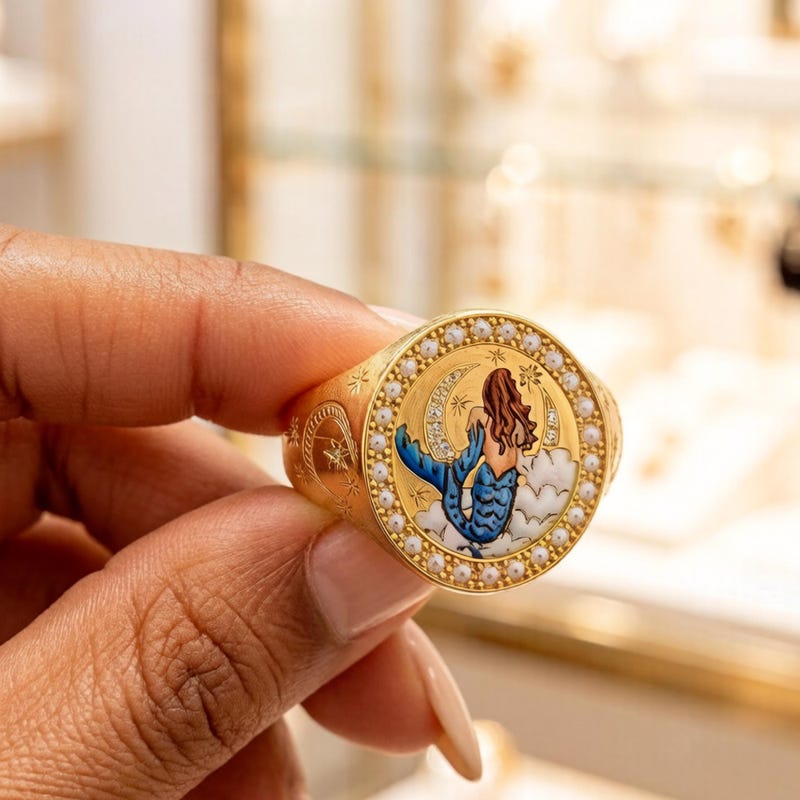 Cece Jewelry Signet Ring - Etsy UK