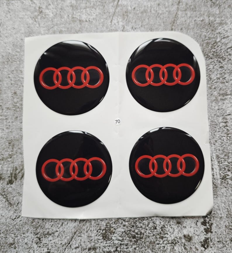 60 Mm Audi Wheel Center Cap Decal – Custom 3D Domed Epoxy Resin Sticker ...