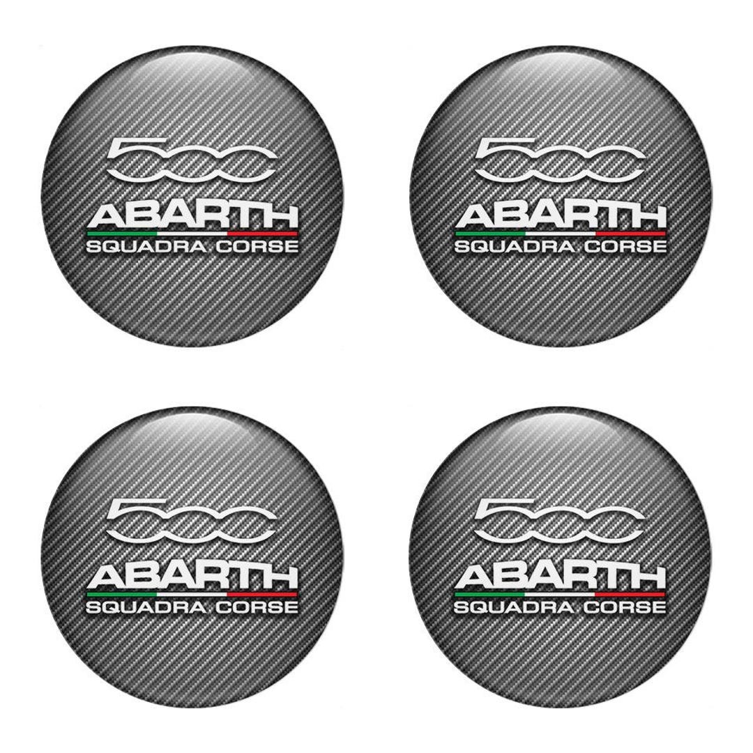 ABARTH Wheels Center Cap Domed Decals Handmade Badge 3D Sticker Set of ...
