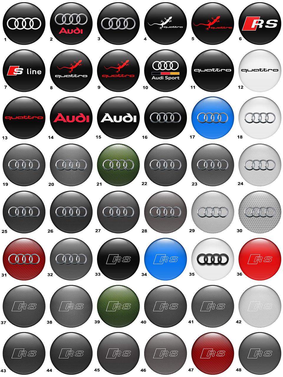 Custom Audi Wheel Center Cap Decals | Personalized Decal Set of 4 ...
