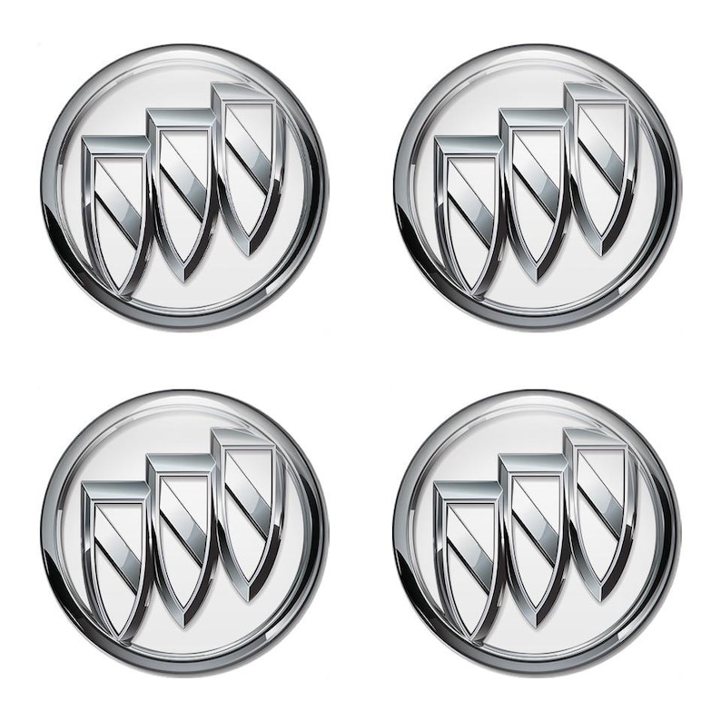 Buick Center Cap Badge Sticker Set for Car Wheels - Waterproof 3D Domed ...