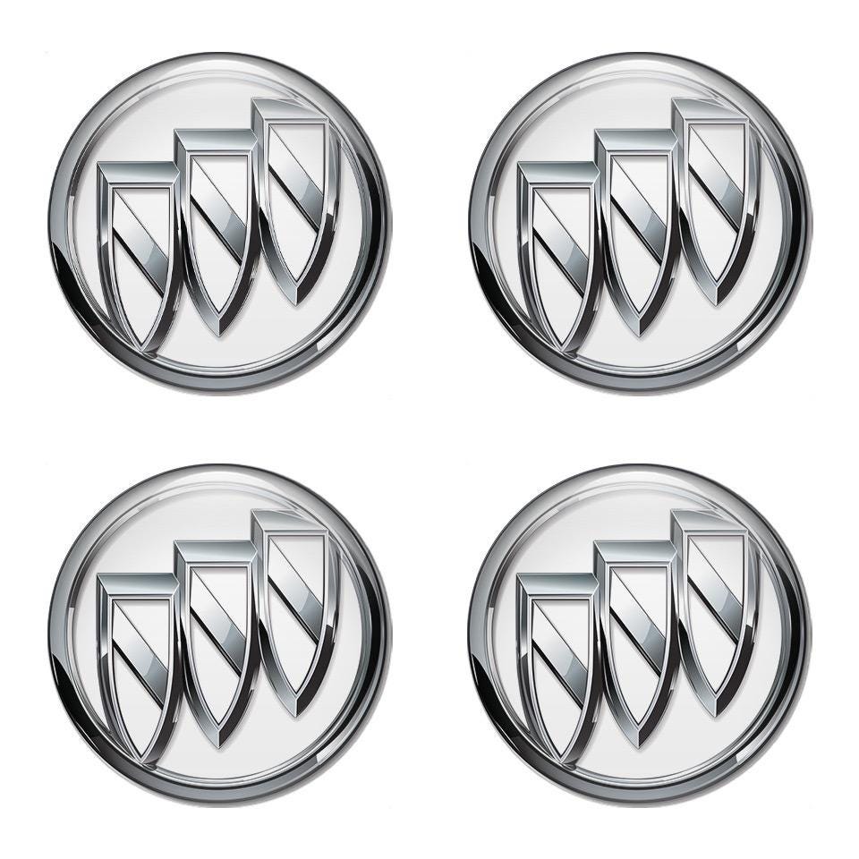 Buick Center Cap Badge Sticker Set for Car Wheels - Waterproof 3D Domed ...