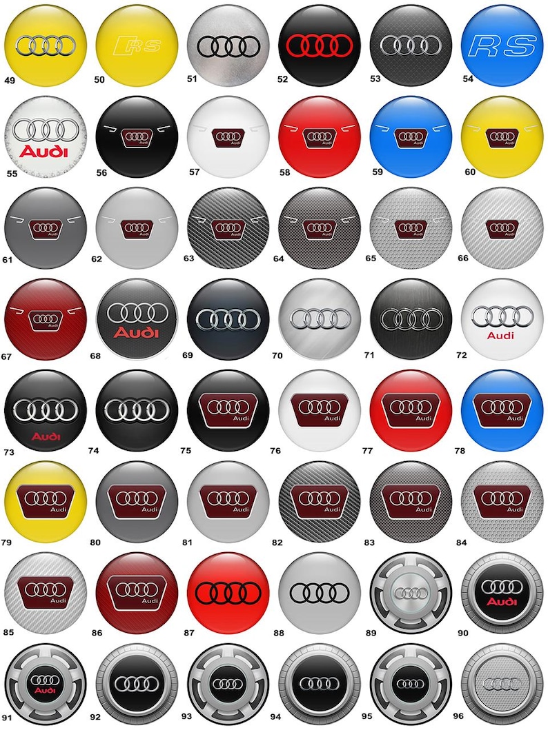 Custom Audi Wheel Center Cap Decals | Personalized Decal Set of 4 ...