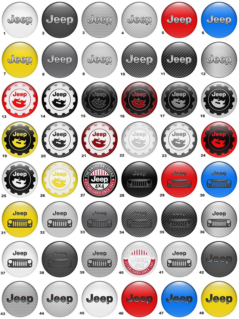 Jeep Wheel Center Cap Stickers – Trail Rated Domed Decals | Custom ...