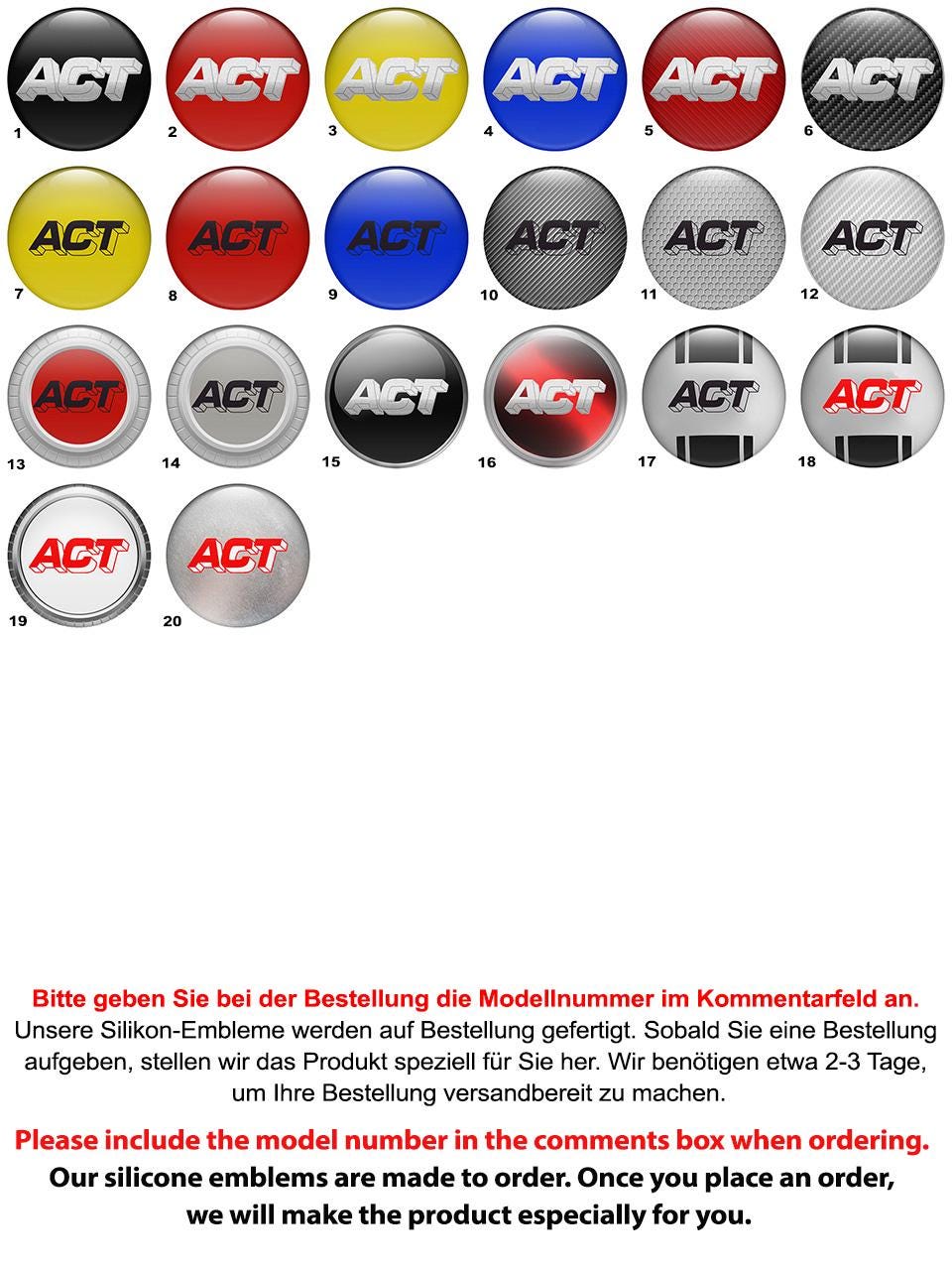 Custom ACT Logo Sticker Weatherproof Vinyl Decal for Tuning, Racing ...