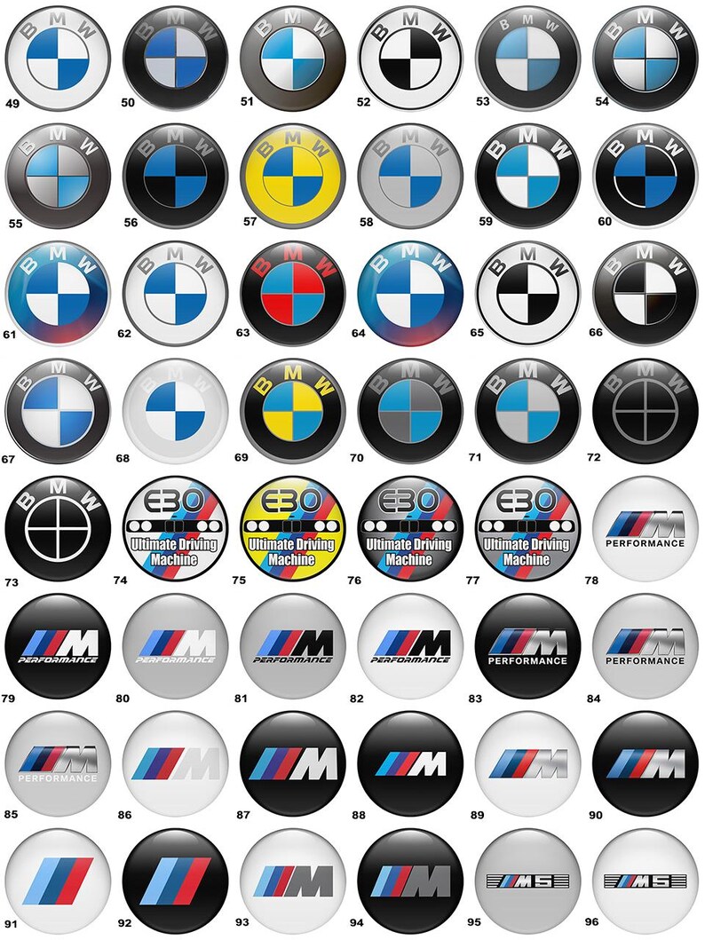 BMW M-performance Wheel Center Cap Decals | M Power Badge | Waterproof ...