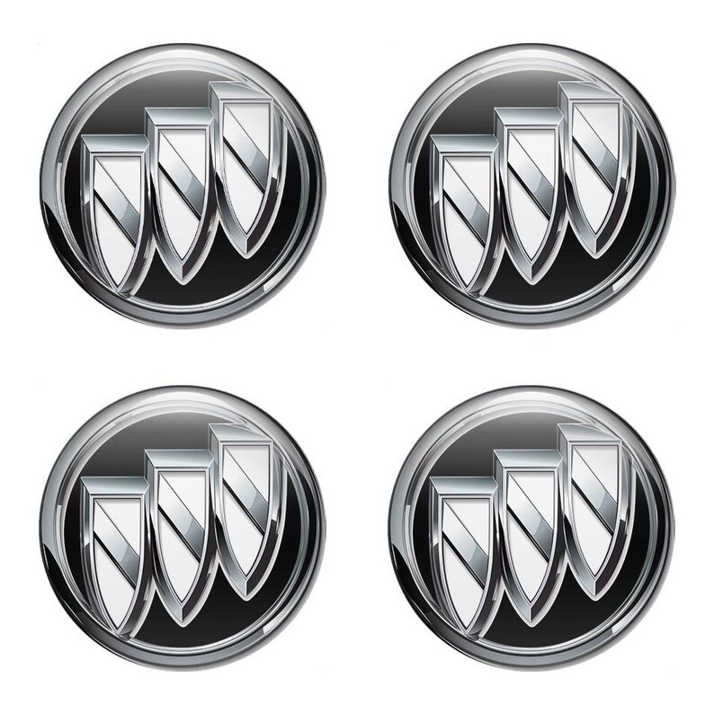 Buick Center Cap Badge Sticker Set for Car Wheels - Waterproof 3D Domed ...