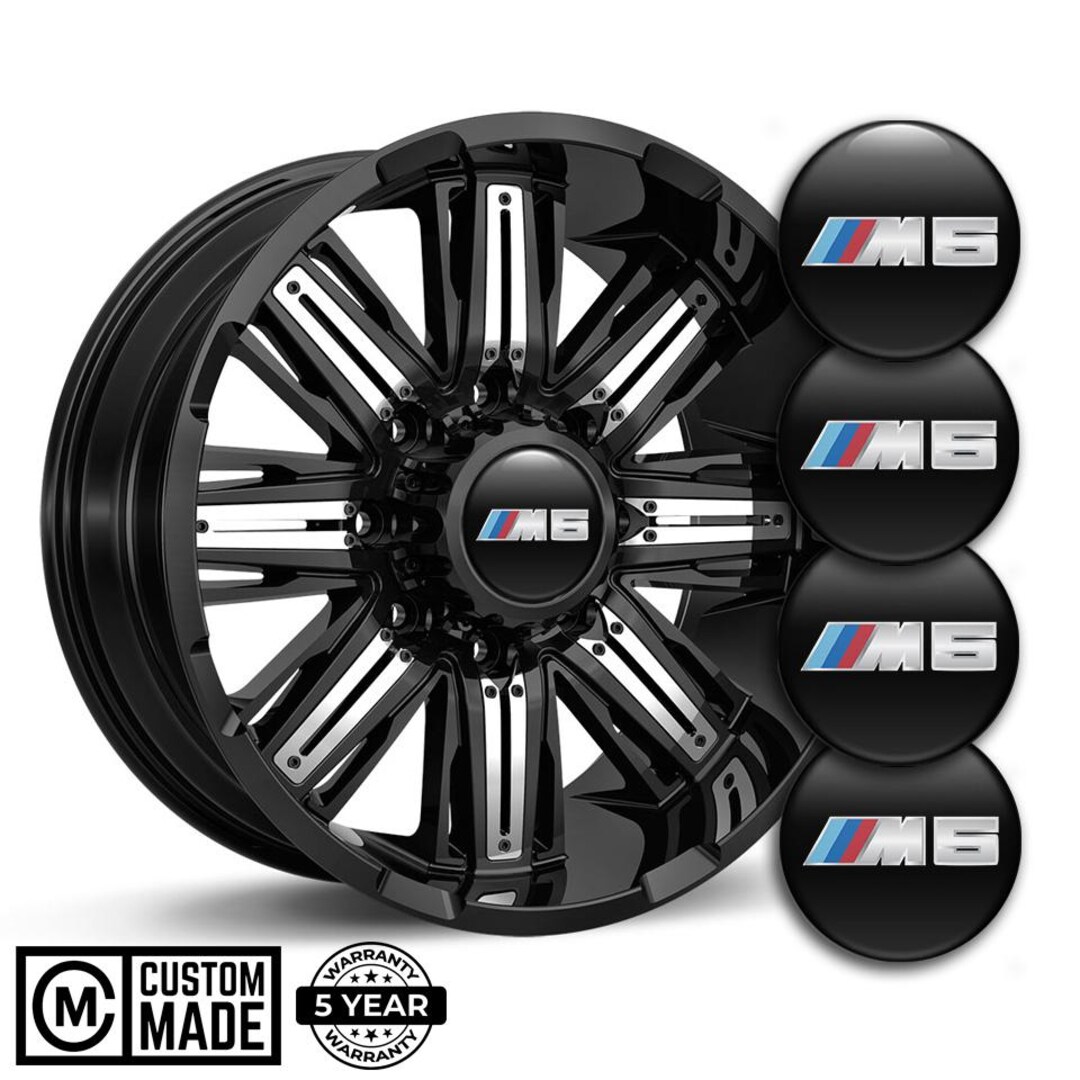 BMW Wheel Center Caps Stickers Set of 4 | M6 Badge Embleme | 3D Domed ...