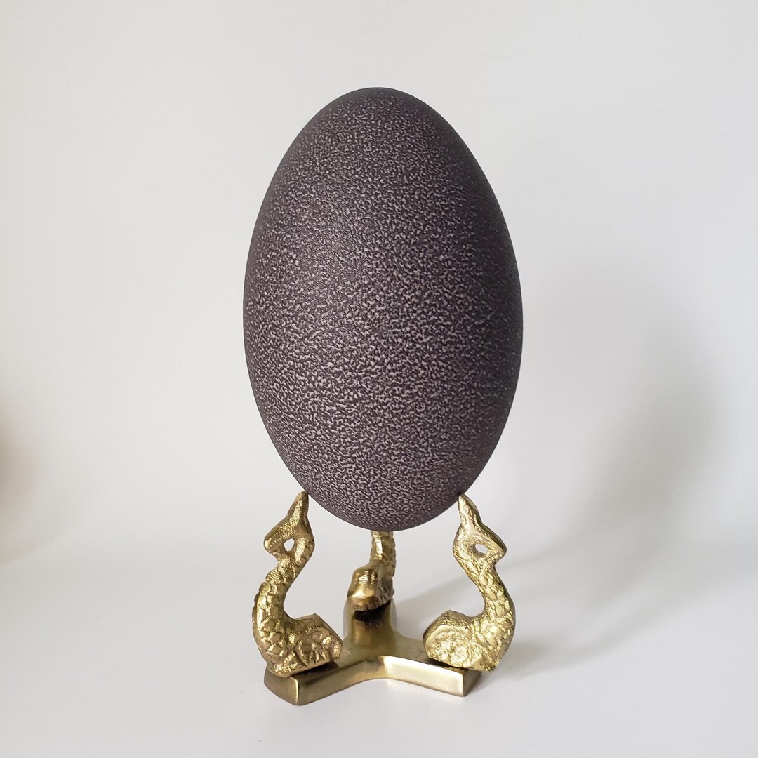 Emu egg display stand solid brass Dolphins display reversible and can ...