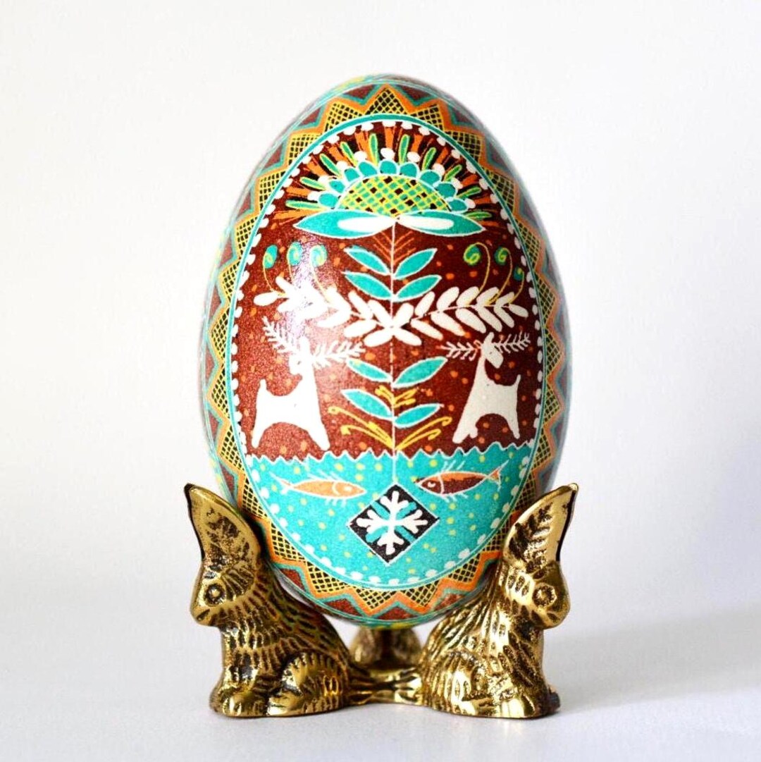Hand-painted Goose Pysanka Easter Egg, Ukrainian Folk Art With Deer - Etsy