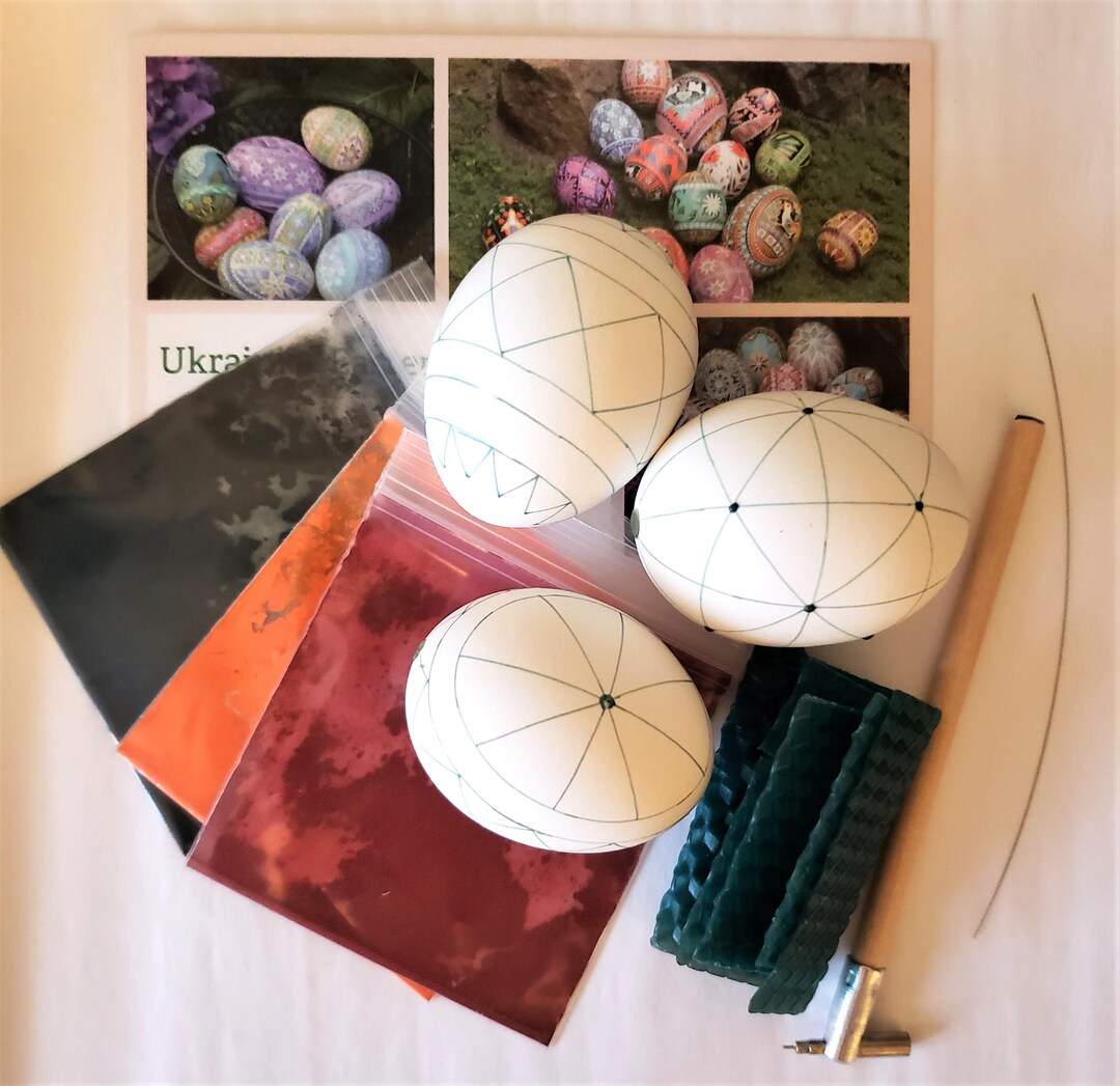 Pysanky Kit Gift Set, Easter Egg Supplies Pysanky Kit DIY Egg Ornaments ...