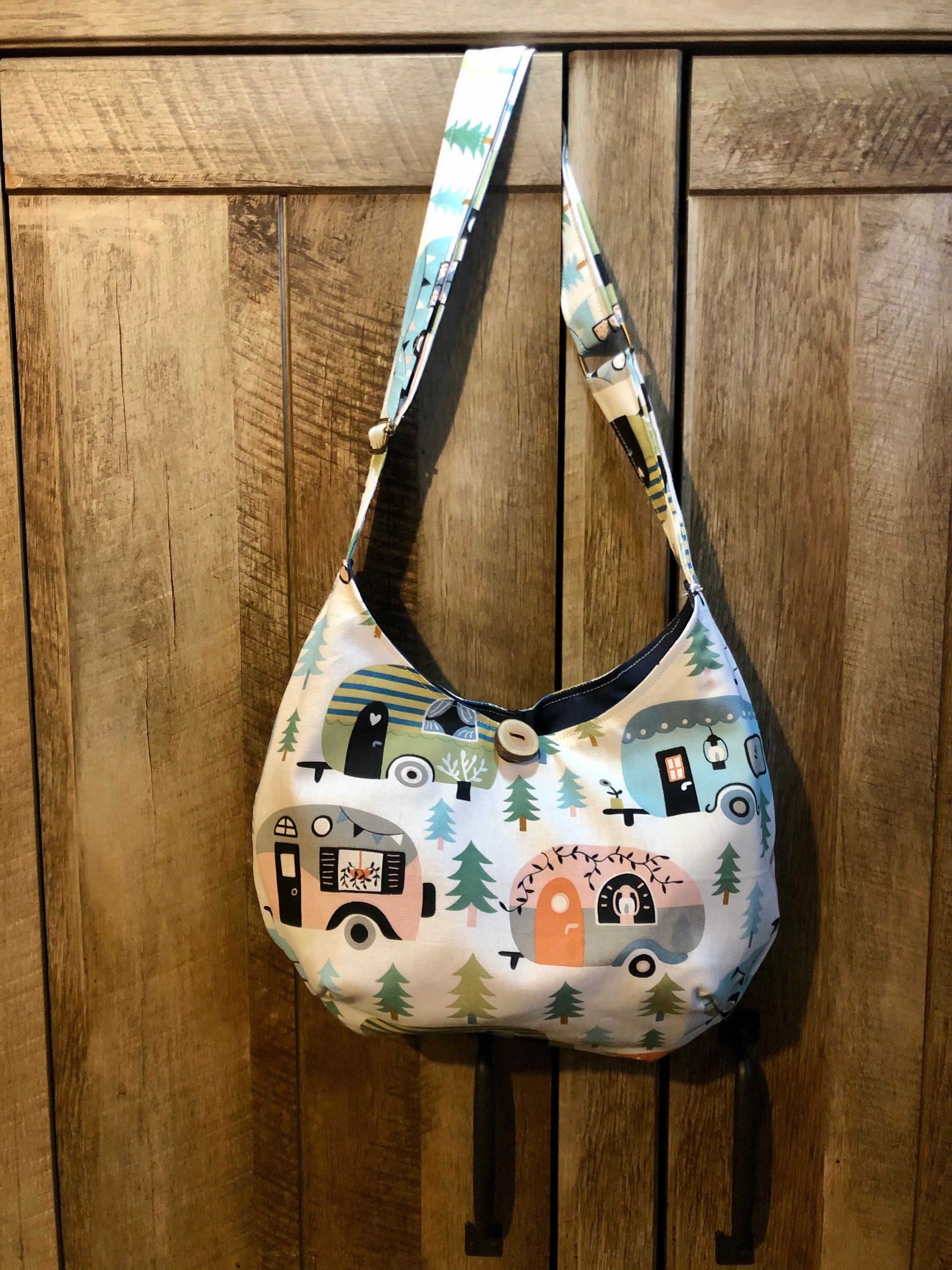 Vintage camper canvas crossbody bag-adjustable strap-6 inside | Etsy