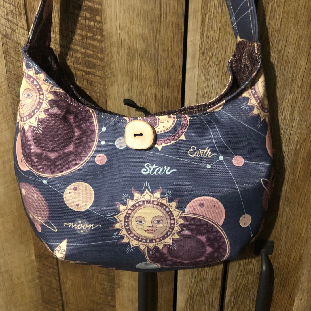 Moon purse, galaxy crossbody bag, hobo bag with adjustable strap ...