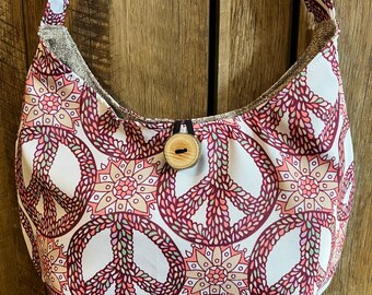 Peace Sign Hobo Bag - Etsy