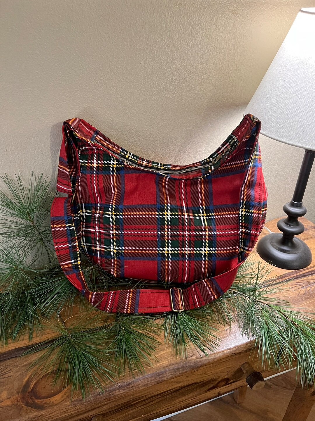 Red Plaid Purse With Adjustable Strap Christmas Plaid - Etsy