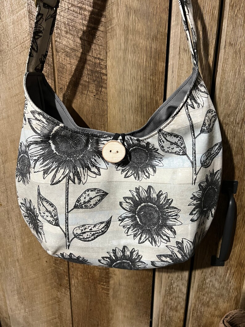 Sunflower Purse Floral Crossbody Bag Handmade Canvas Hobo - Etsy