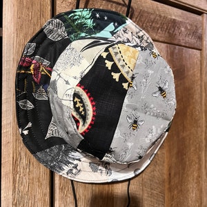 Quilted Bucket Hat for Adult, Handmade Crazy Quilt Hat for Her, Canvas ...