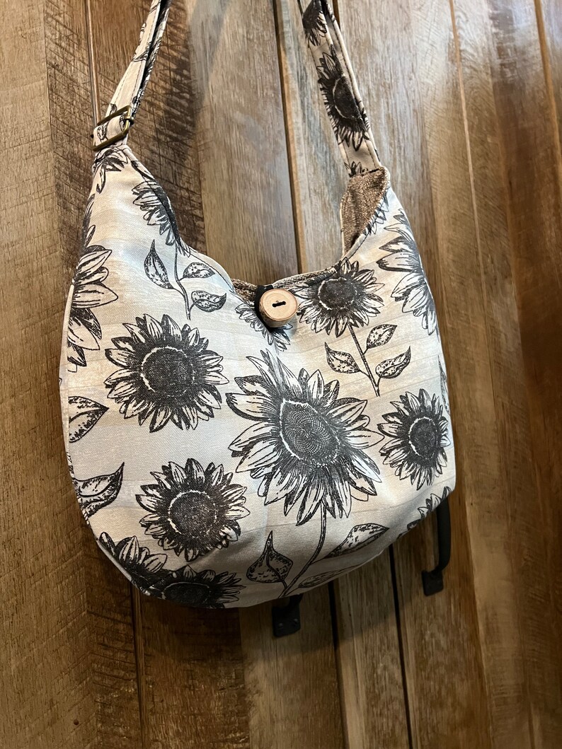 Sunflower Purse Floral Crossbody Bag Handmade Canvas Hobo - Etsy
