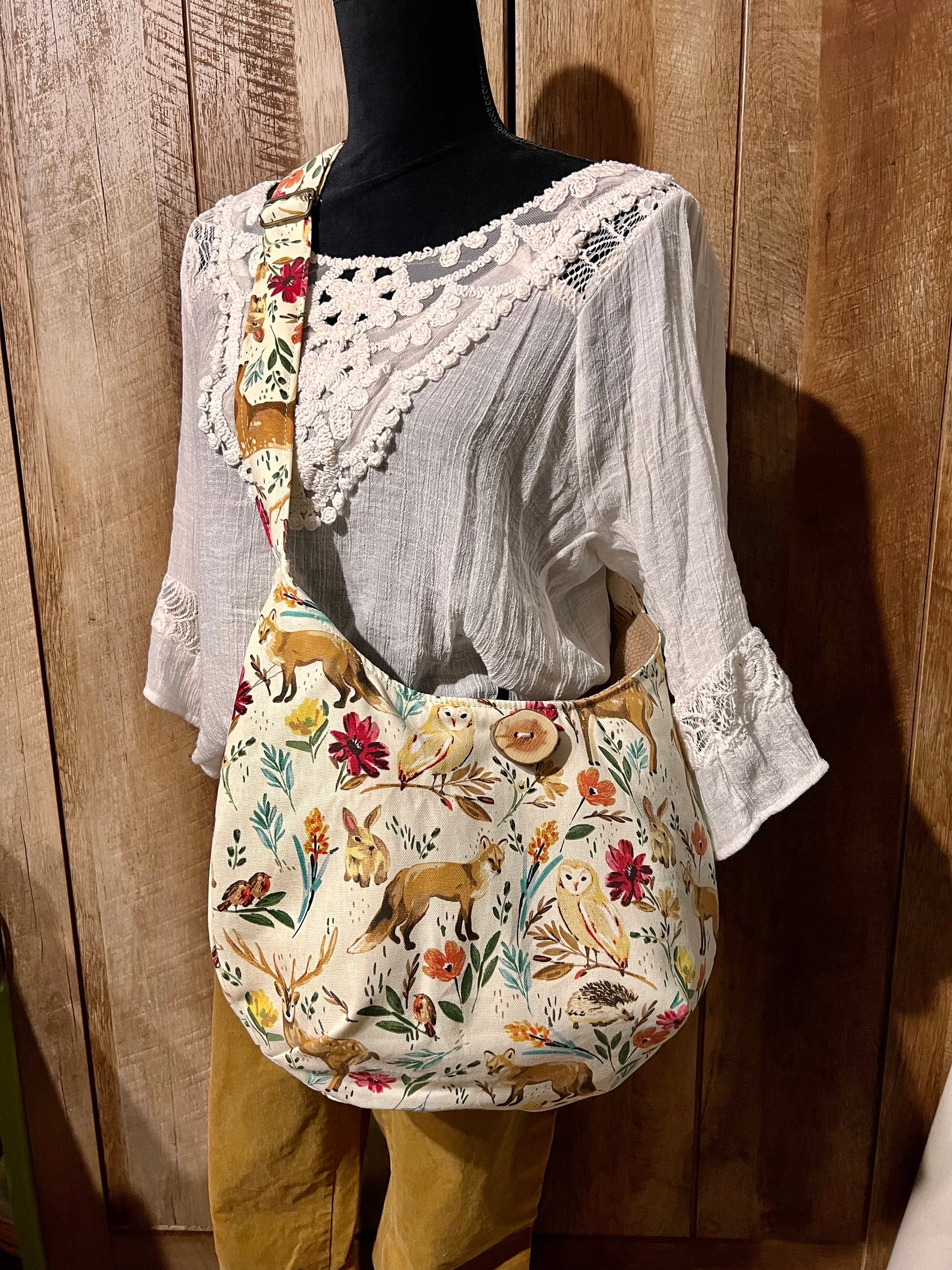 Woodland Canvas Crossbody Bag: Handmade Boho Hippie Purse - Etsy