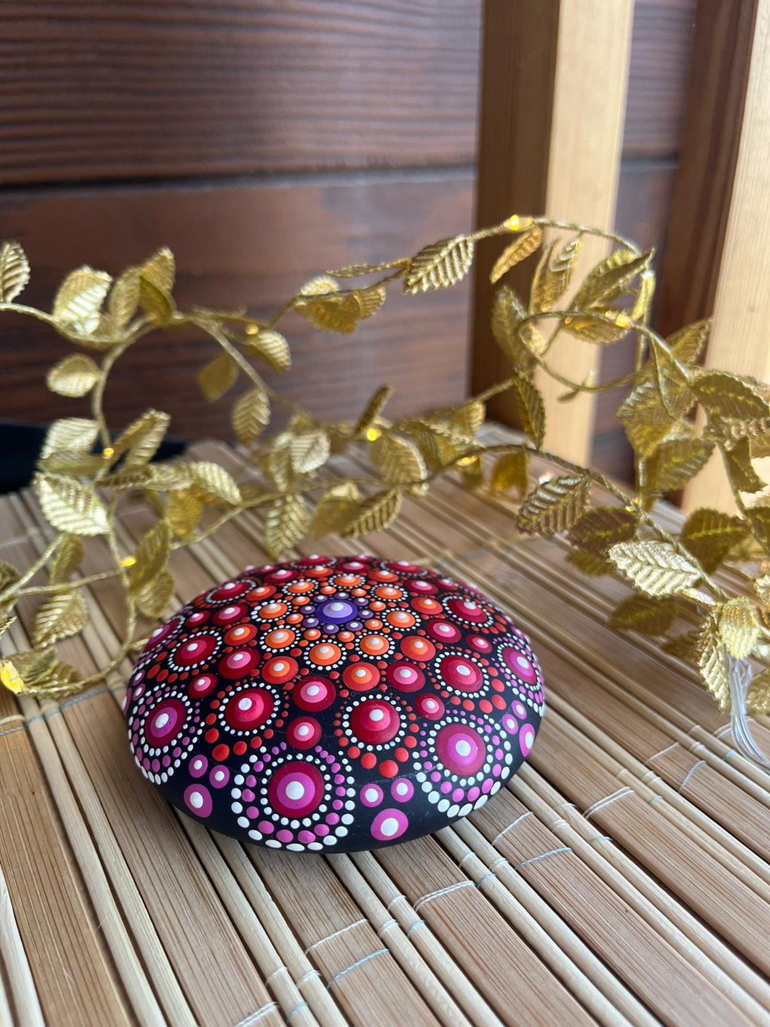 Painted Rock Mandala Stone Acrylic Hand Painted Dot Art Mandala Rock ...