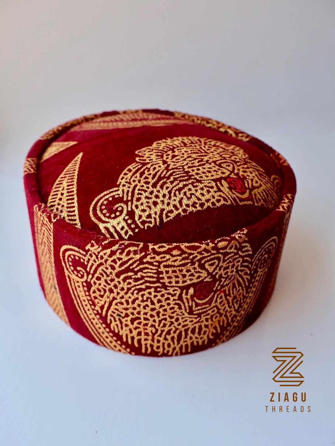 Wine Red Velvet Isi Agu Cap, Igbo Nigerian Hat - Etsy