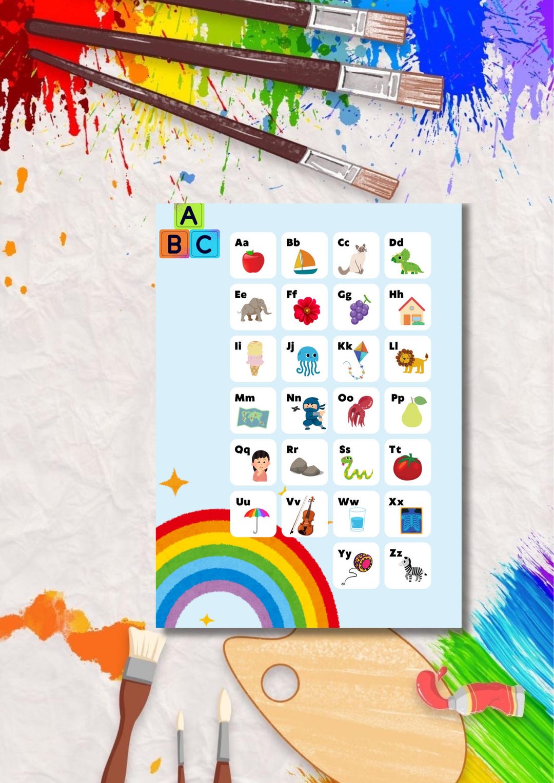 Alphabet Chart- Digital Product - Etsy