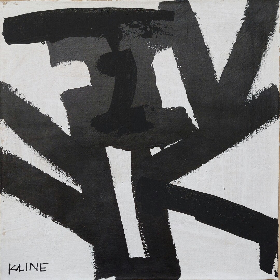 Franz Kline Signed Abstract Expressionist Oil Painting on Canvas ...