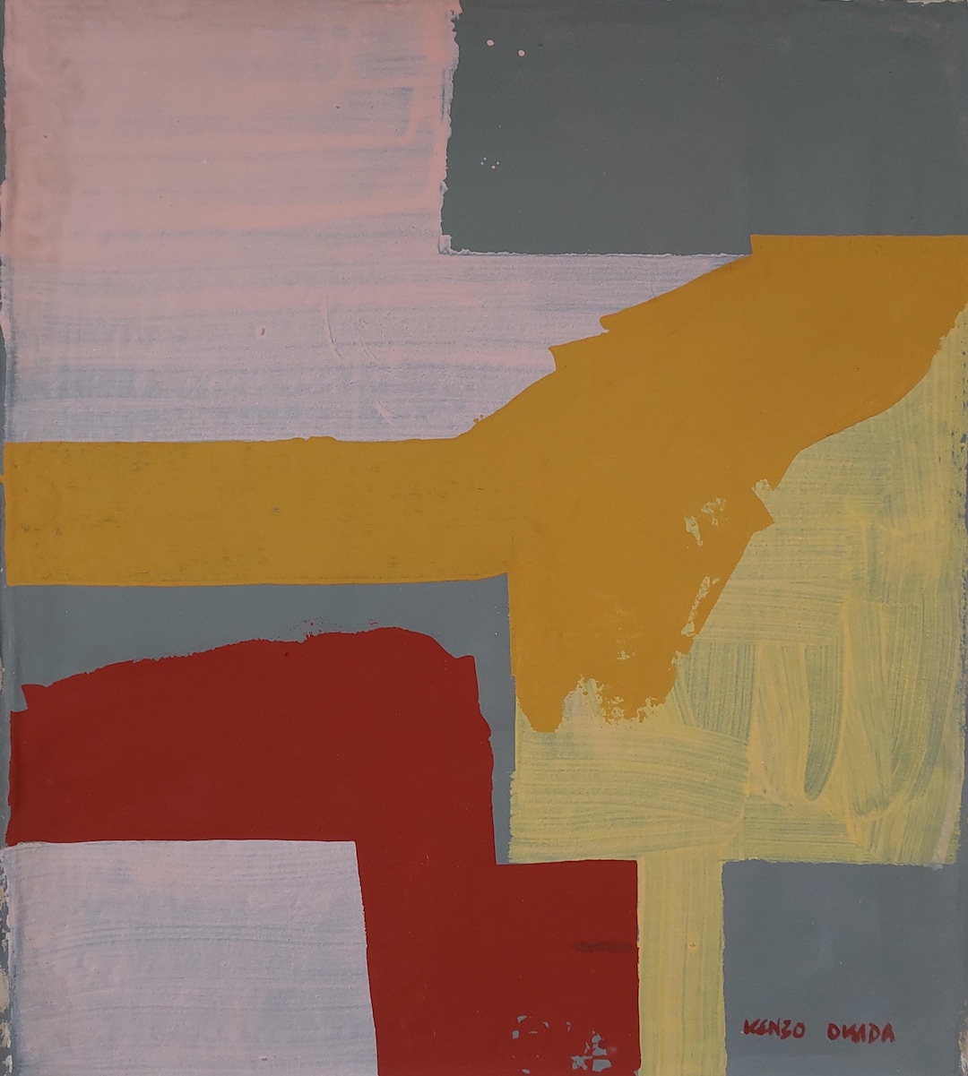 Kenzo Okada Signed Abstract Oil Painting on Canvas - Japanese Modern ...
