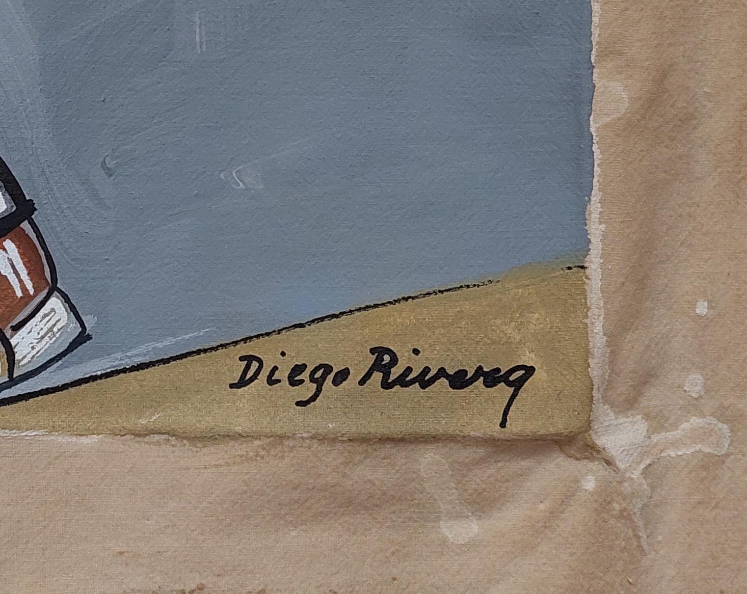 Diego Rivera Signed Vintage Oil Painting Mexican Muralism Art - Etsy