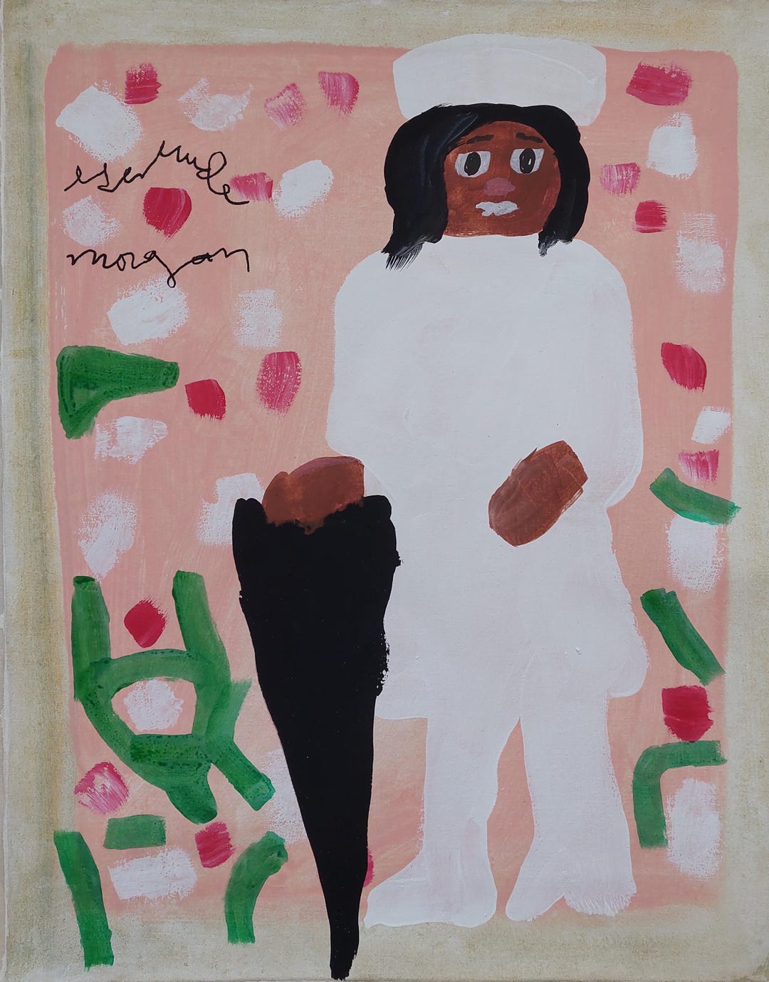 Gertrude Morgan Signed Folk Art Painting on Canvas - African American ...