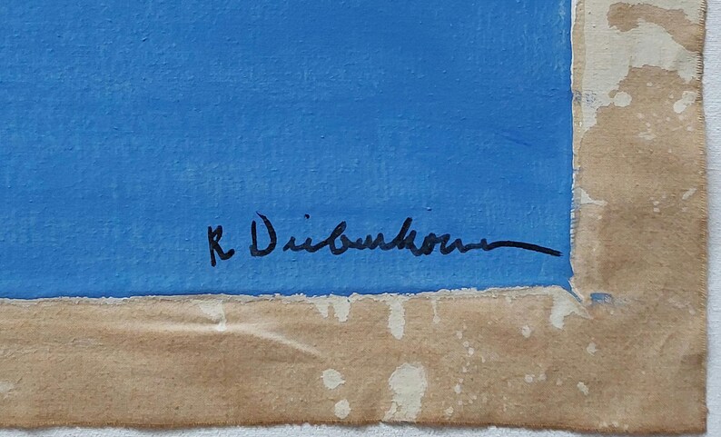 Richard Diebenkorn Signed Abstract Expressionist Oil Painting on Canvas ...