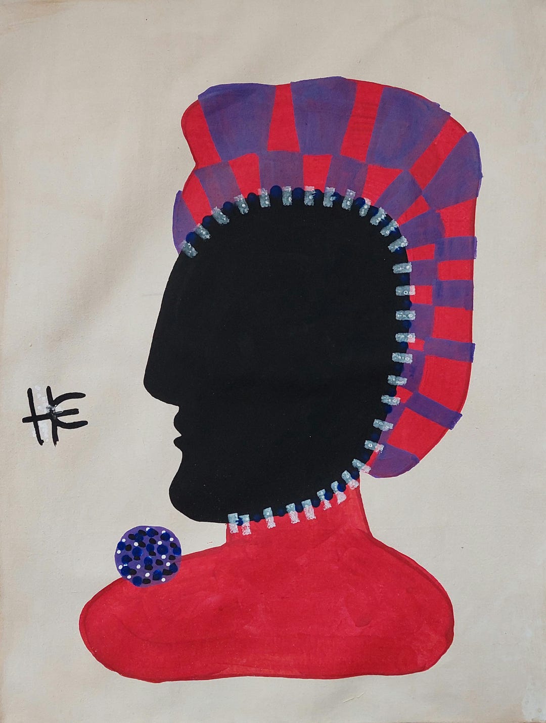 Clementine Hunter Signed Folk Art Painting on Canvas - African American ...