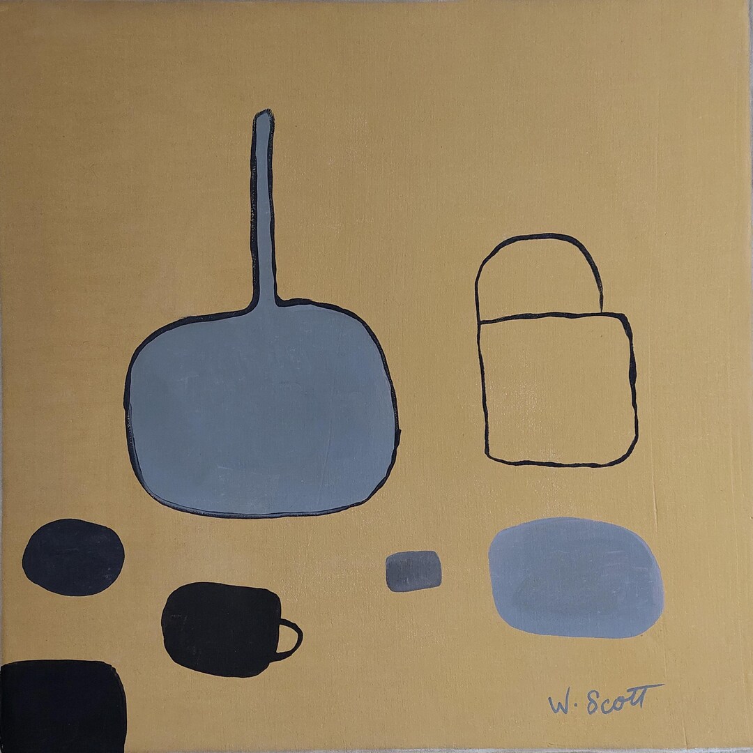 William Scott Signed Vintage Oil Abstract Painting British Art - Etsy