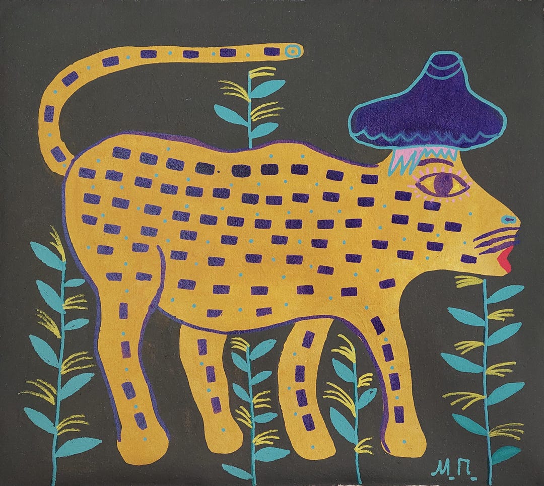 Maria Prymachenko Signed Folk Art Painting on Canvas - Rare Artwork - Etsy