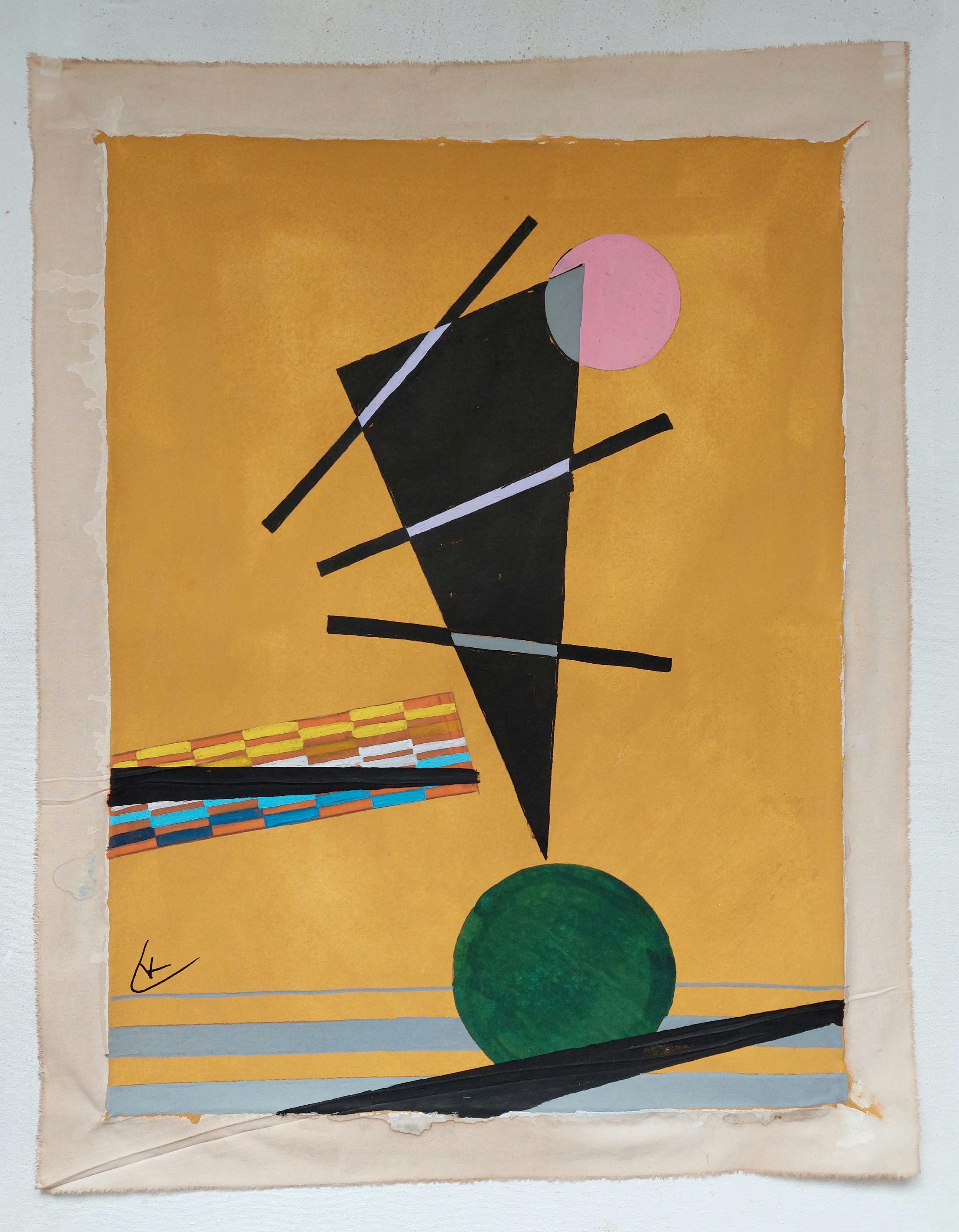 Wassily Kandinsky Signed Abstract Expressionist Oil Painting on Canvas ...