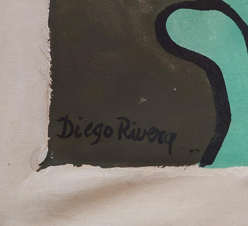 Diego Rivera Signed Vintage Oil Painting Mexican Muralism Art - Etsy