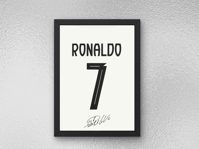 Cristiano Ronaldo Minimalist Autograph Jersey Poster - Etsy