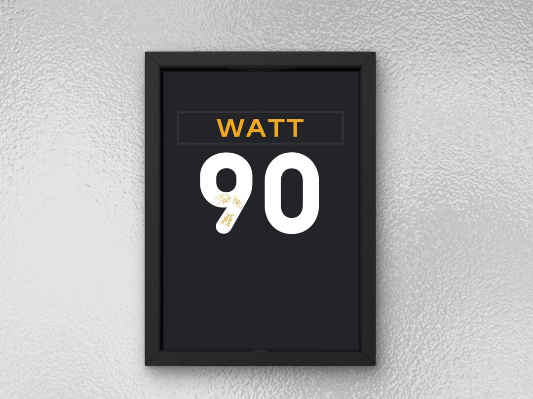 T. J. Watt "mega Watt" Minimalist Autograph Jersey Poster - Etsy