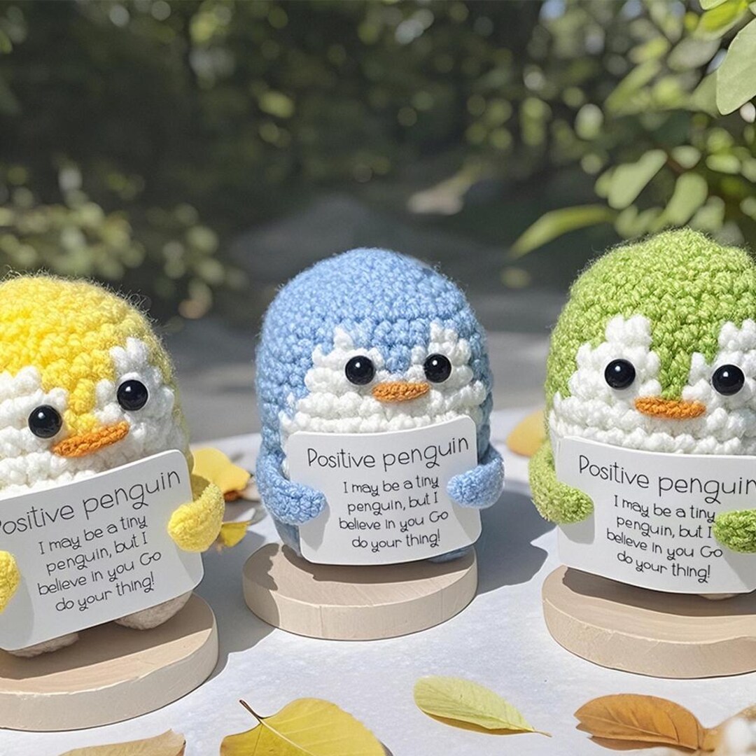Positive Cute Crochet Penguin,gift for Her,emotional Support ...