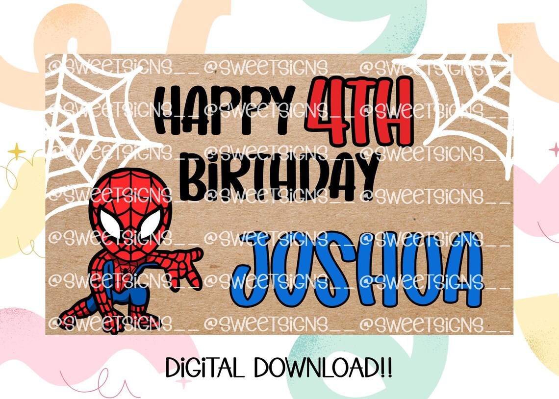 Spidey Banner Template | Editable Canva Banner | 36x60 DIY Painted Sign ...