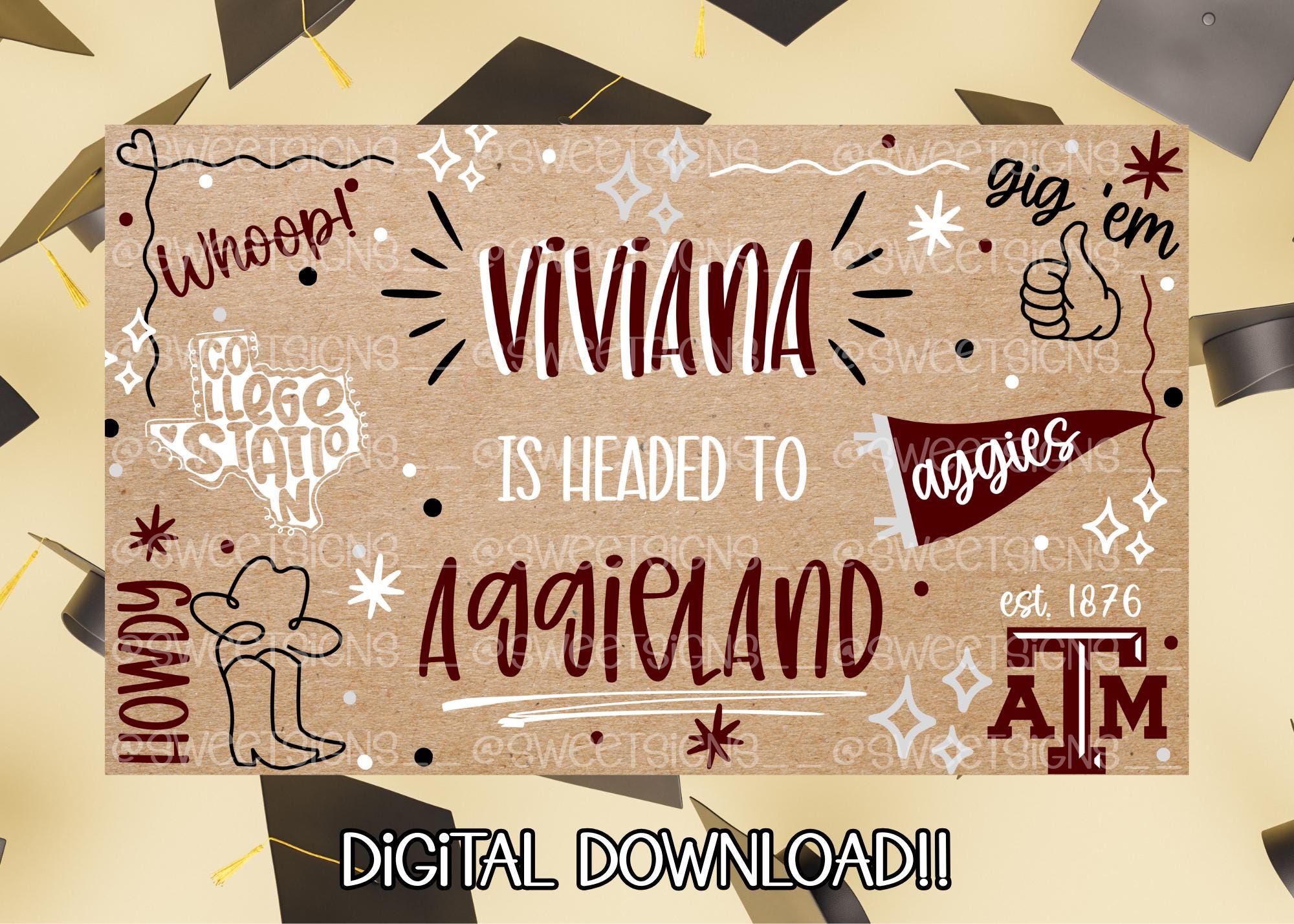 College Sendoff Banner Template | Editable Canva Banner | 36x60 DIY ...