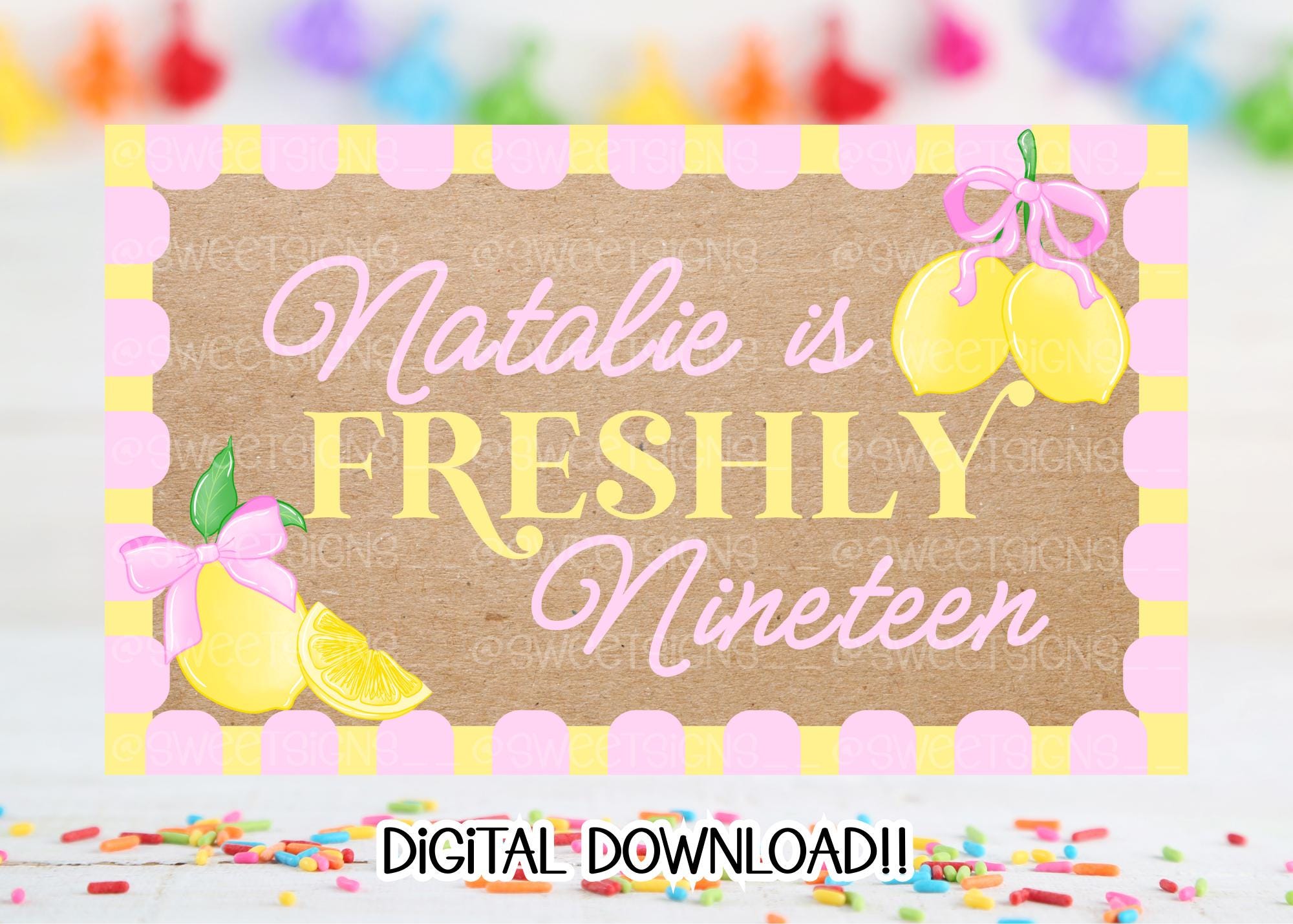 Lemon Birthday Banner Template | Editable Canva Banner | 36x60 DIY ...