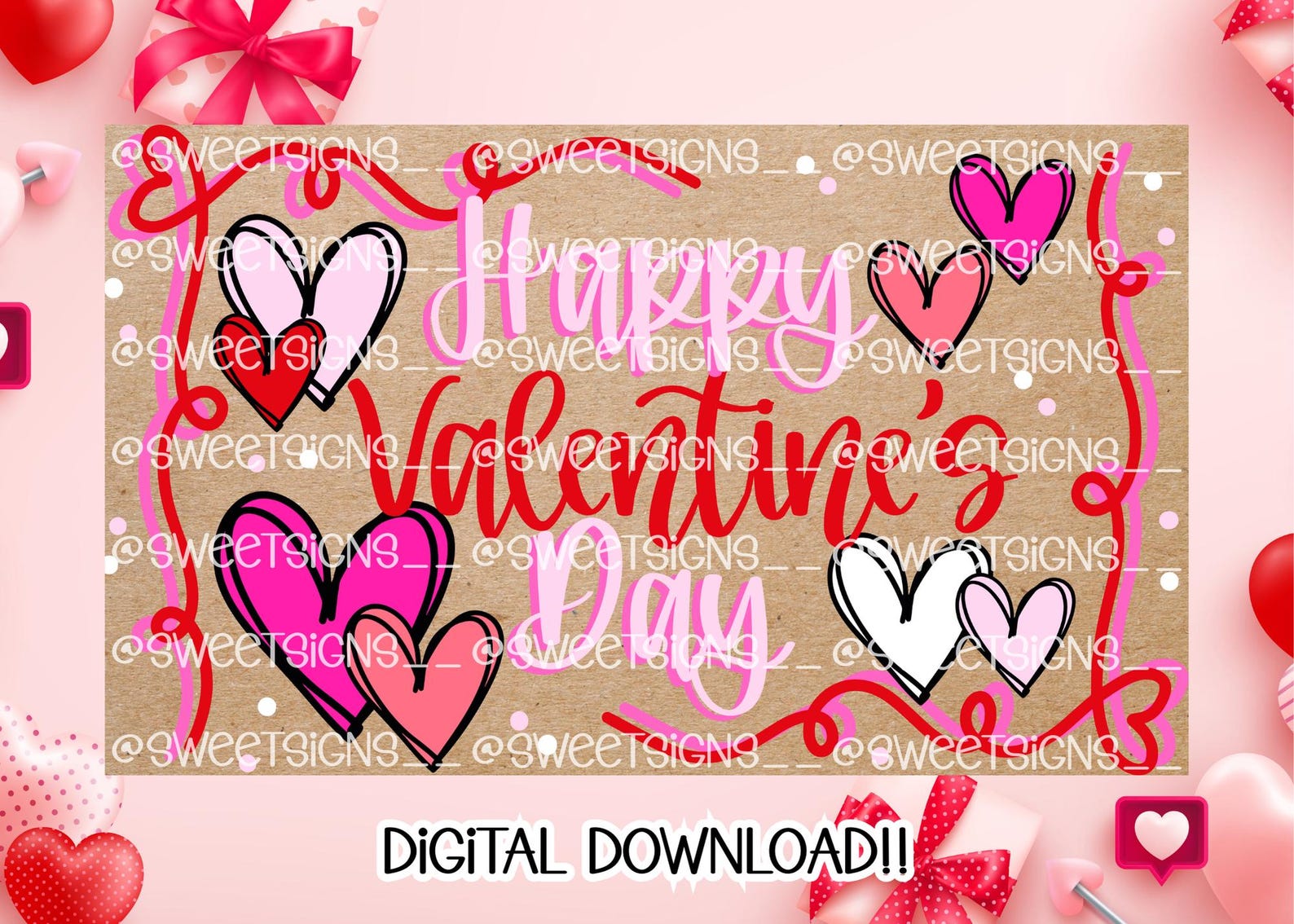 Valentine's Day Banner Template | Editable Canva Banner | 36x60 DIY ...