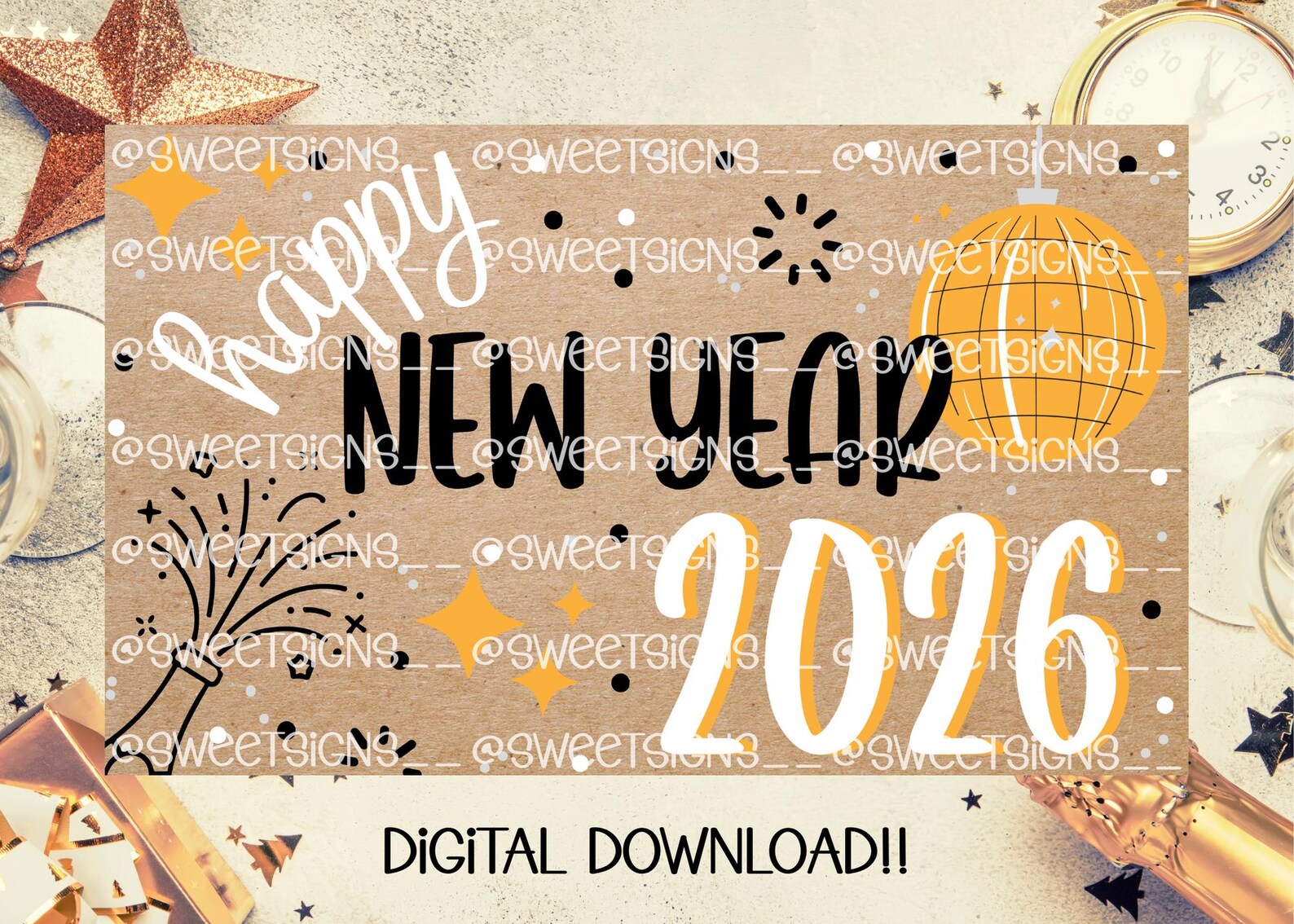 Happy New Year Banner Template | Editable Canva Banner | 36x60 DIY ...