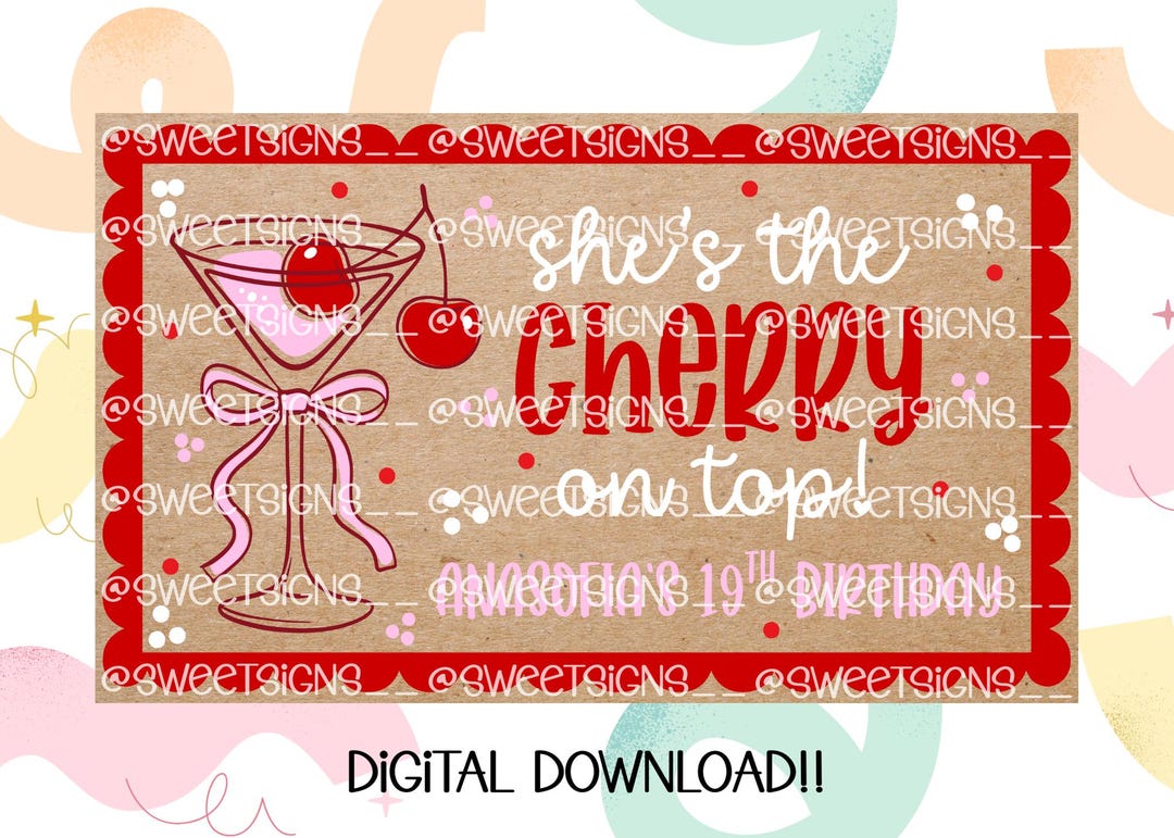 Cherry Banner Template | Editable Canva Banner | 36x60 DIY Painted Sign ...
