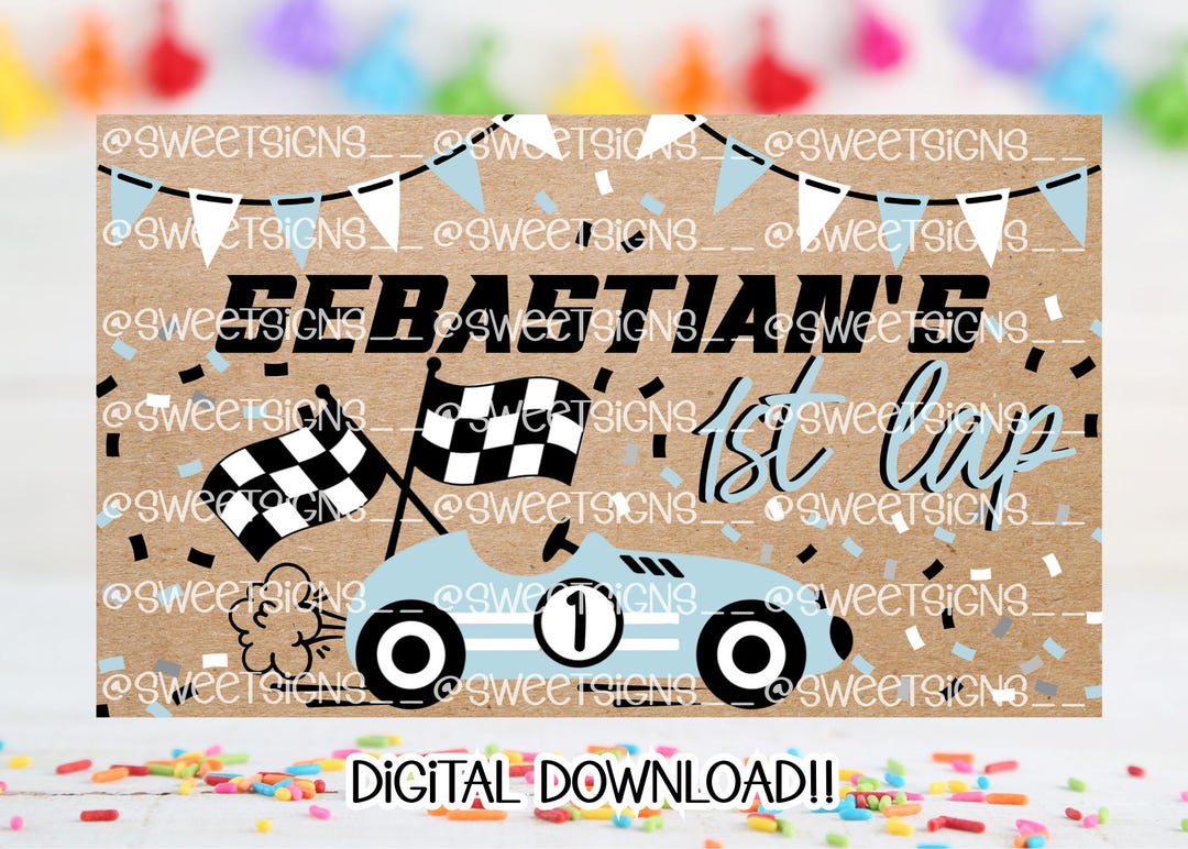 First Lap Birthday Banner Template | Editable Canva Banner | 36x60 DIY ...